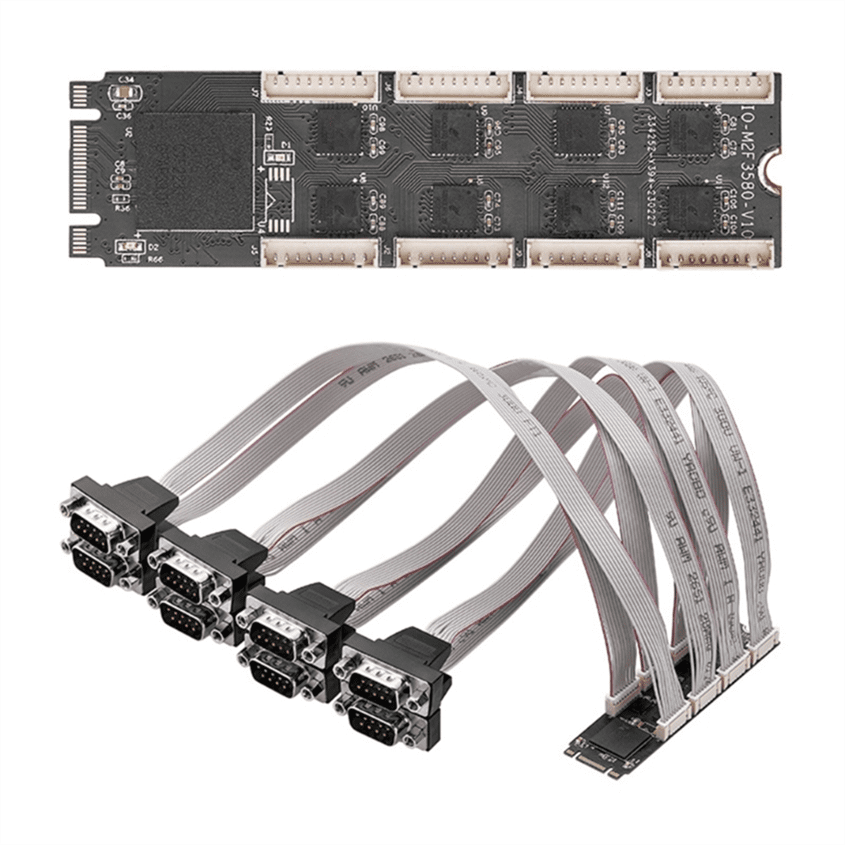 NEW M2- to 8 Port RS232 Serial Expansion Card Riser- Adapter Support M2 ...