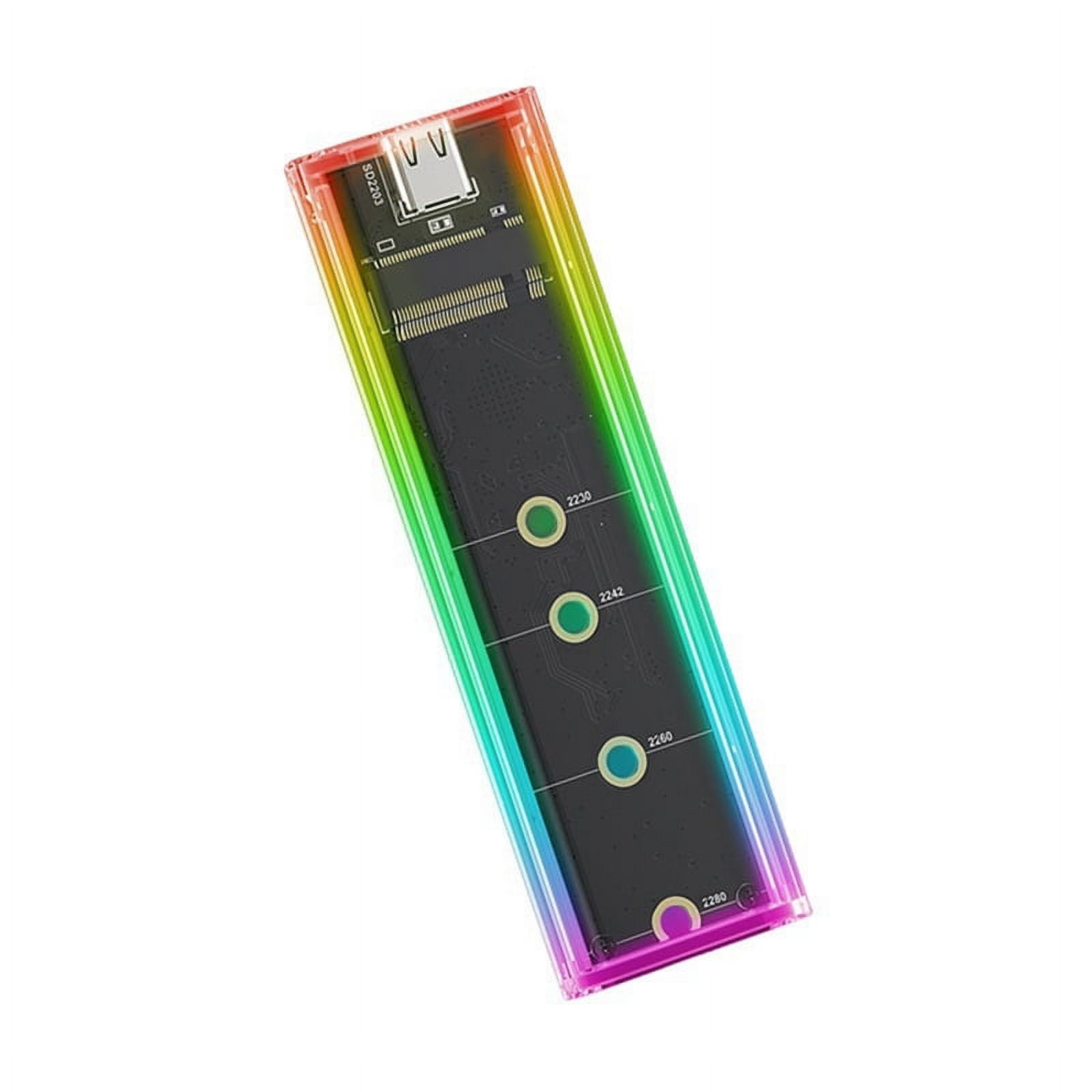 M2 SSD Case M.2 NVME Enclosure Portable RGB Transparent Hard Disk ...