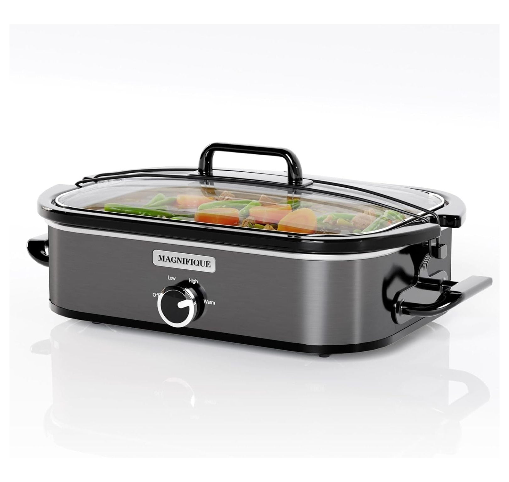 [NEW] MAGNIFIQUE 4-Quart Slow Cooker with Casserole Manual Warm Setting ...