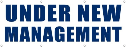 UNDER NEW MANAGEMENT Banner Signs Indoor Outdoor 10oz Vinyl Banners ...