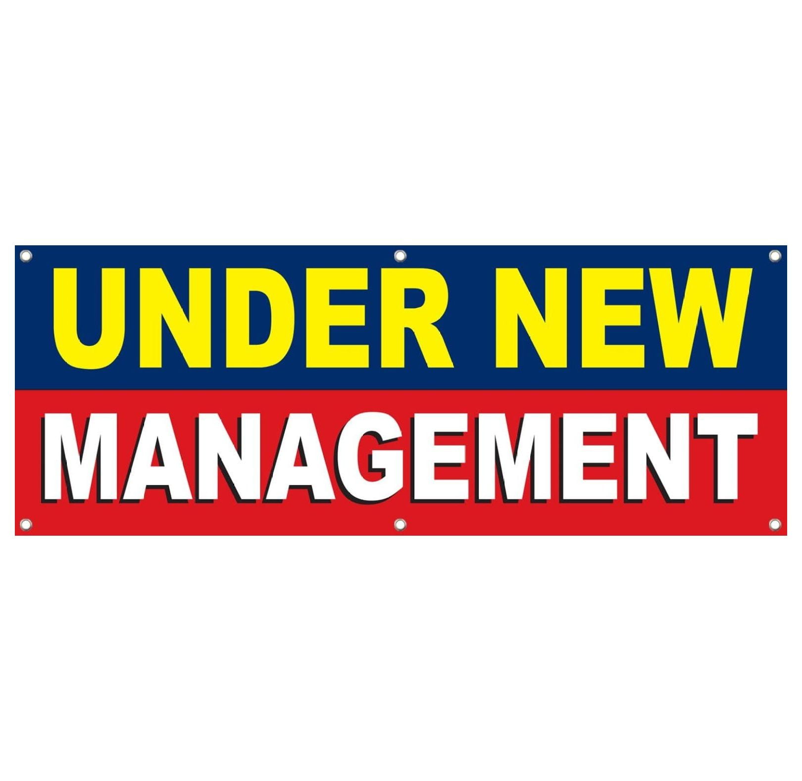 UNDER NEW MANAGEMENT Banner Signs Indoor Outdoor 10oz Vinyl Banners ...