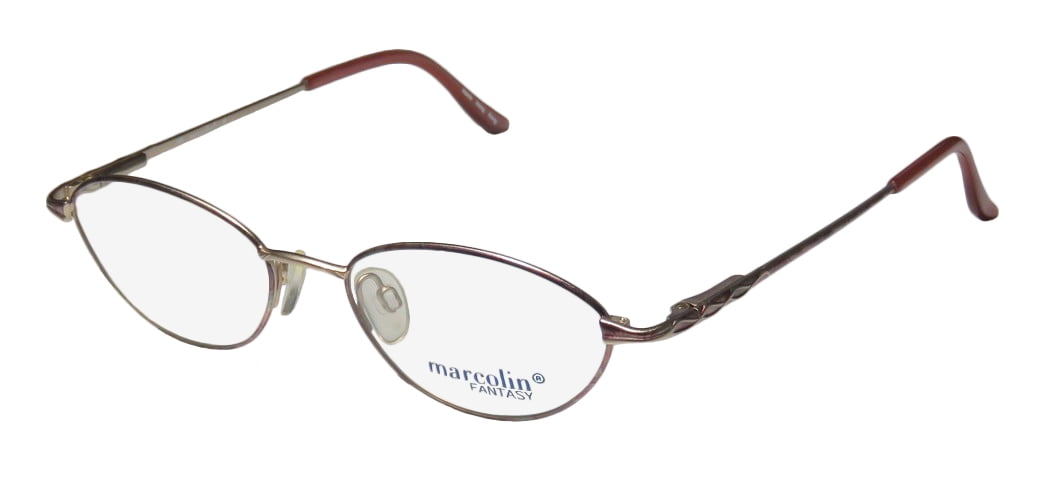 NEW MARCOLIN 7209 MENS/WOMENS CAT EYE FULL-RIM ROSE / ANTIQUE GOLD ...