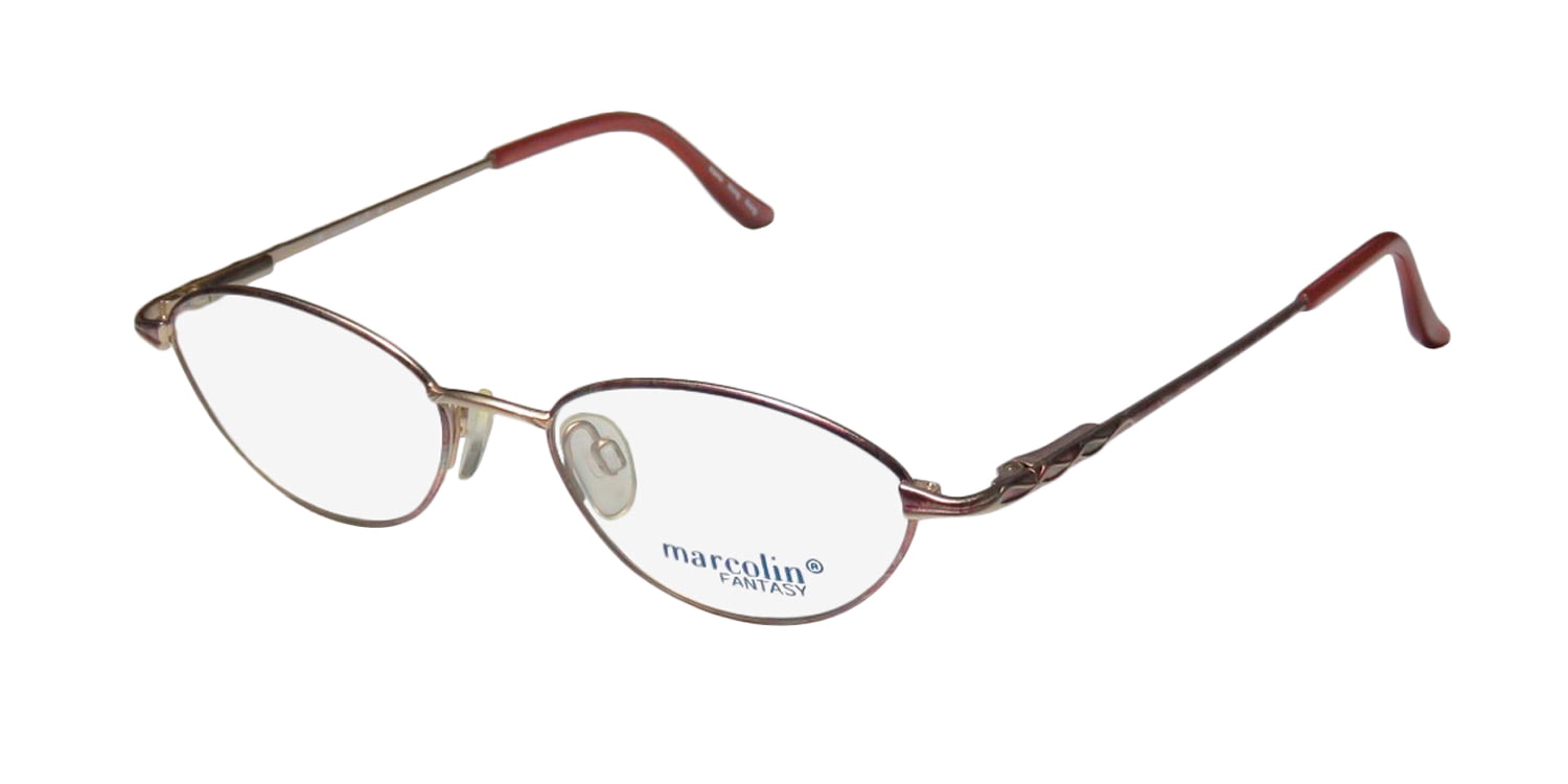 NEW MARCOLIN 7209 MENS/WOMENS CAT EYE FULL-RIM ROSE / ANTIQUE GOLD ...