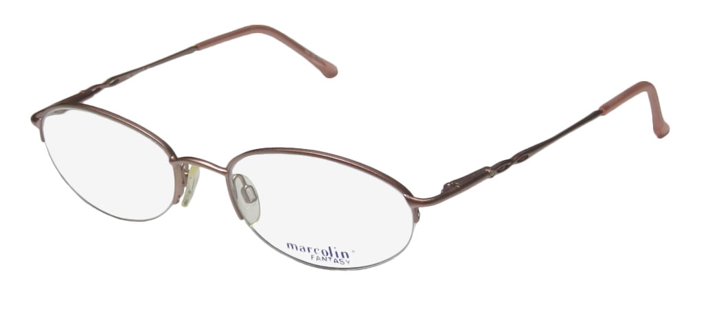 NEW MARCOLIN 7222 WOMENS/LADIES DESIGNER HALF-RIM TAUPE HALF-RIMLESS ...