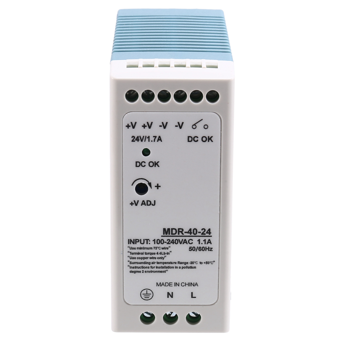 NEW MDR-40-24V 24V 40.8W Din Rail Power Supply Ac-Dc Driver Voltage ...