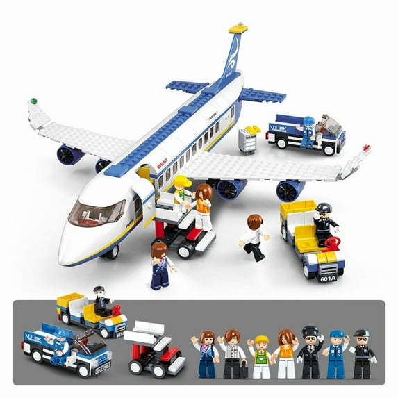 NEW MOC City Plane Airliner Super Helicopter Aircraft Engineer Airport ...