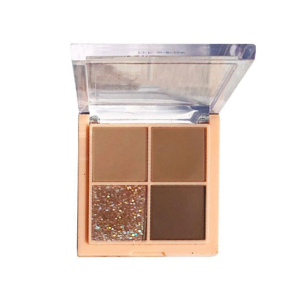 NEW-Matte Shiny Eye Shadow Quad Palette 4g Compact for Enhanced Eye ...