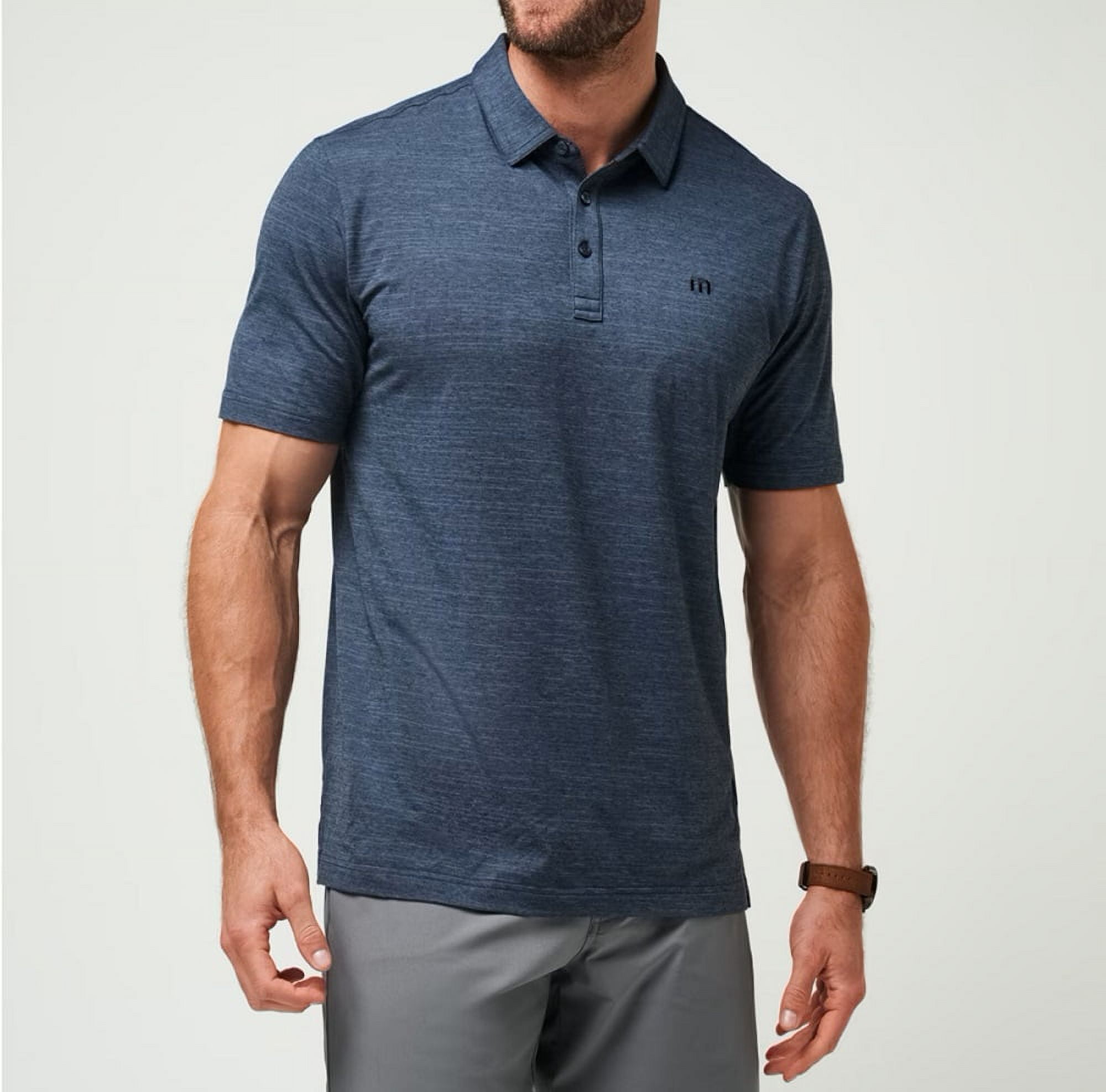 TravisMathew mens The Heater Polo Shirt, l, Blue - Walmart.com
