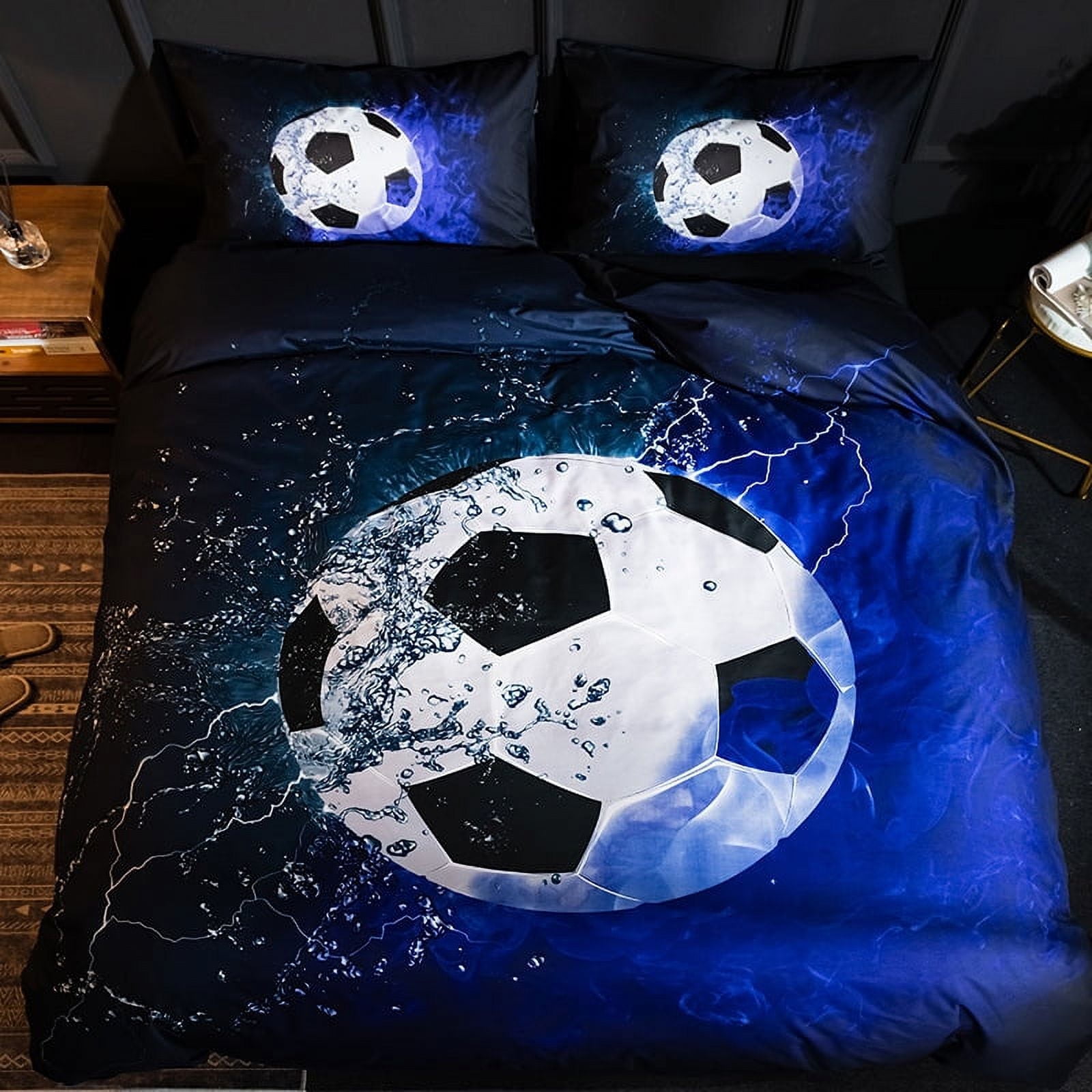 NEW MissBook Soccer Comforter Set Boys Sports Bedding Set Twin Size for ...