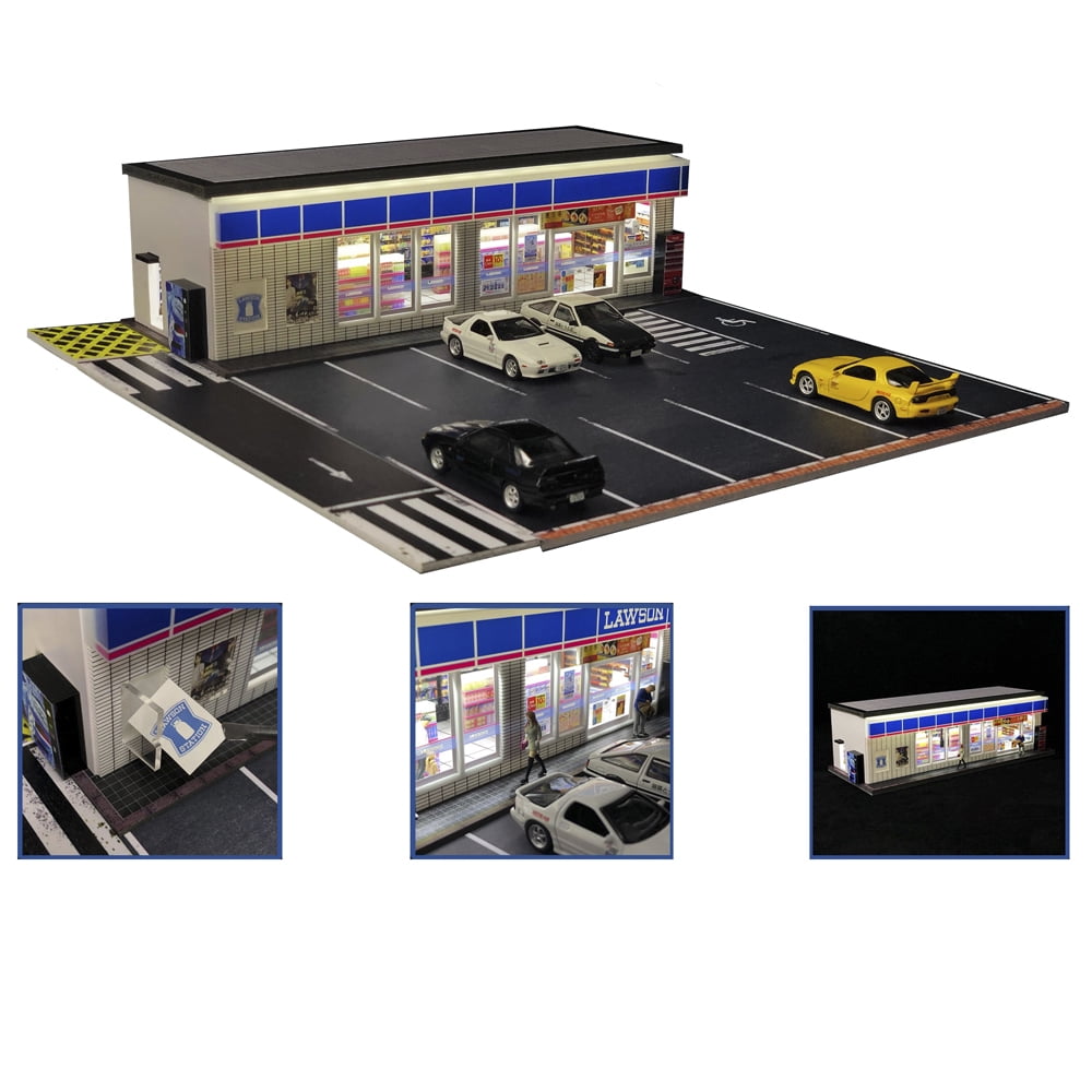 NEW Model 1:64 Parking Garage Assembled Scene Diorama w Light Car ...