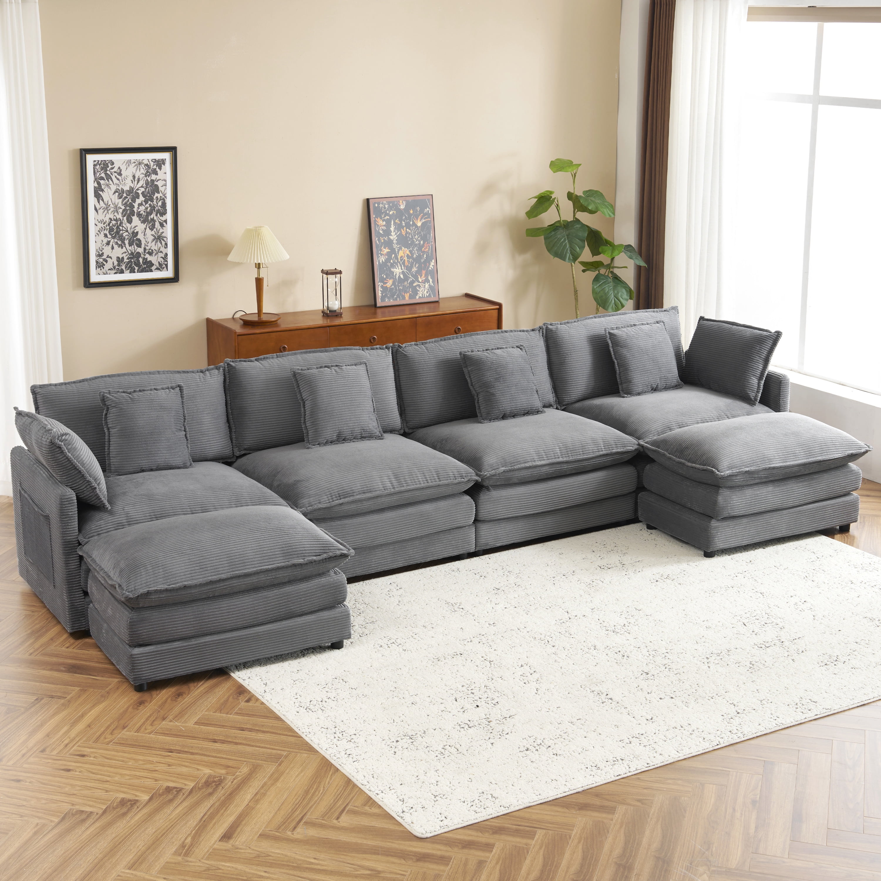 NEW Modular L-Shape Sectional Sofa with Side Storage – 149.6 Inch ...