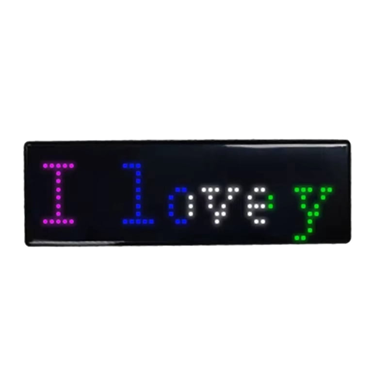 NEW Multilingual LED Digital Badge USB Rechargeable DIY Programmable ...