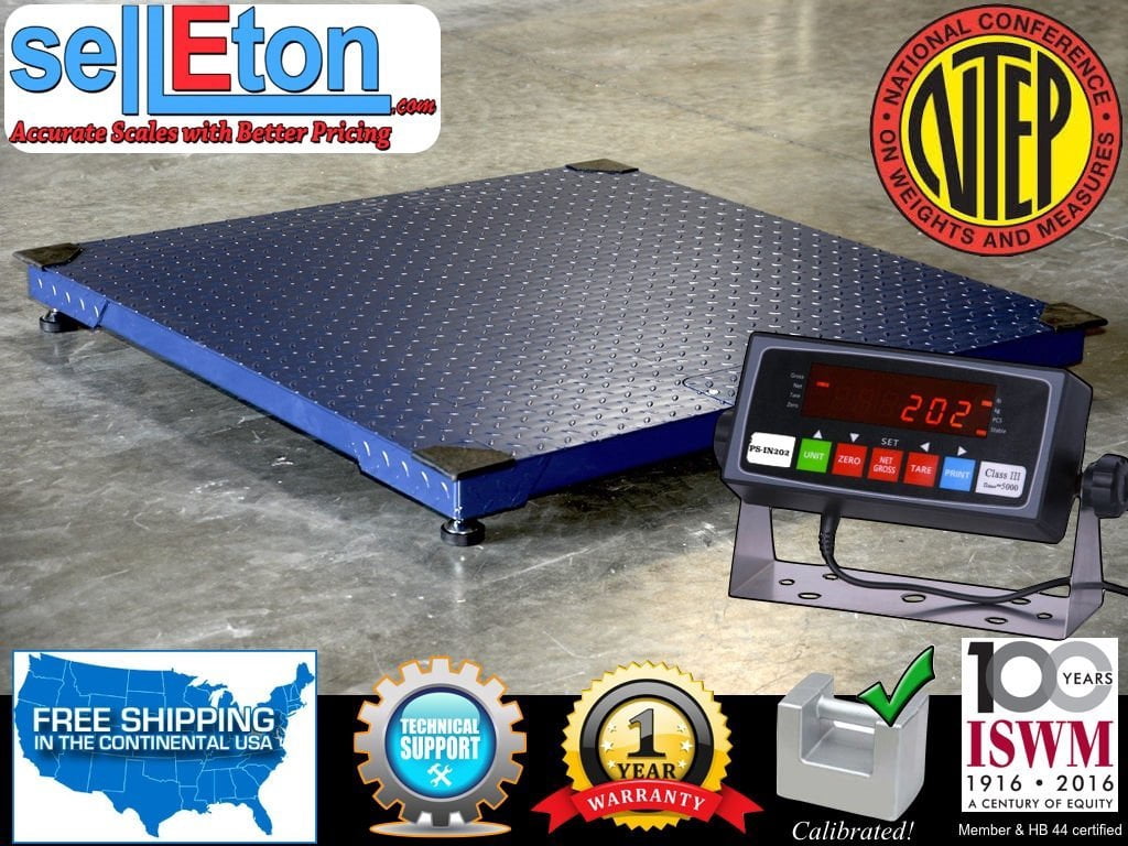 NEW NTEP 2500 lb x .5 lb 5'x7' (60" x 84") Floor Scale /Pallet Scale ...