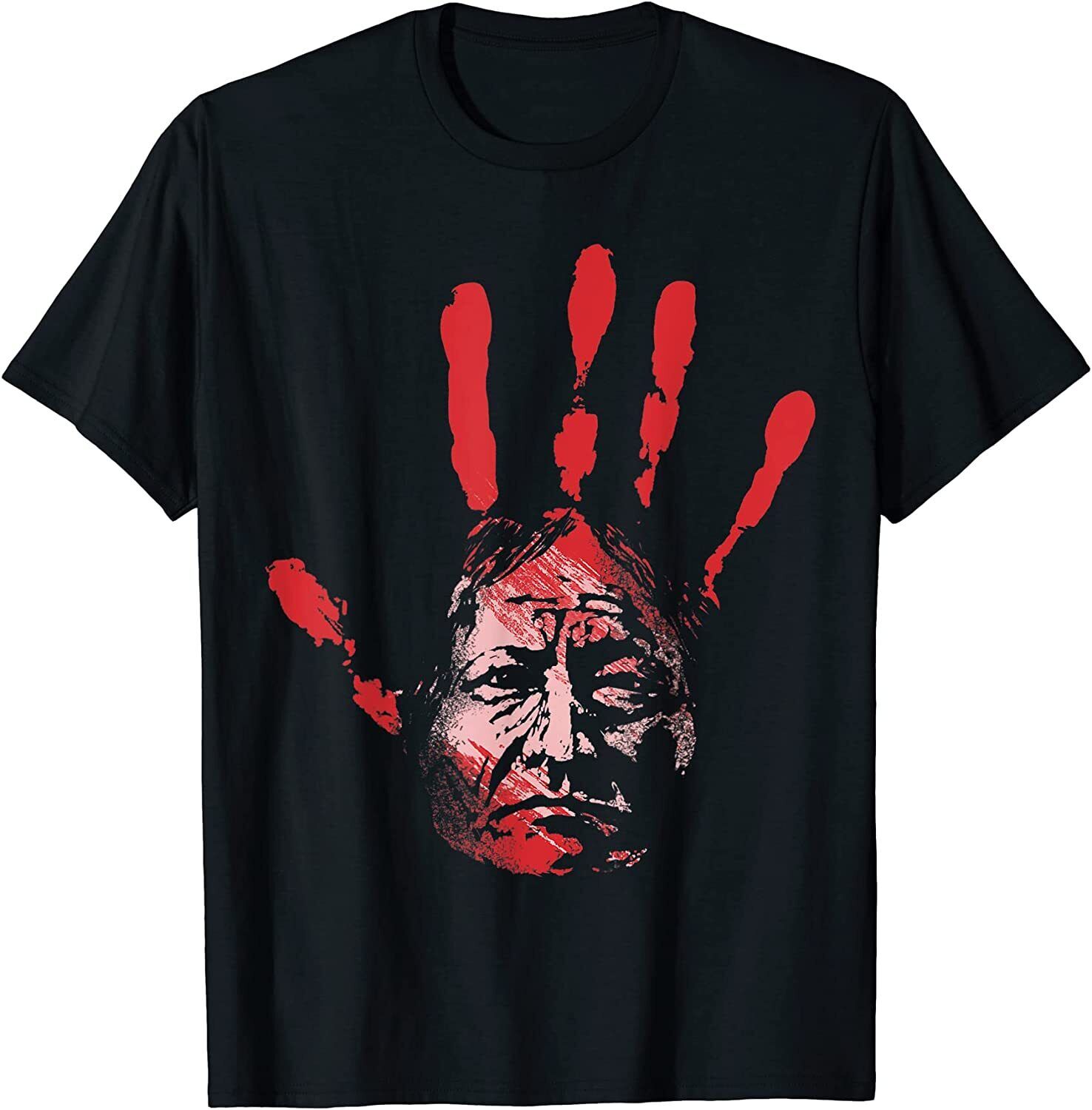 NEW Native American Indigenous Red Hand Indian Blood Themed T-Shirt ...