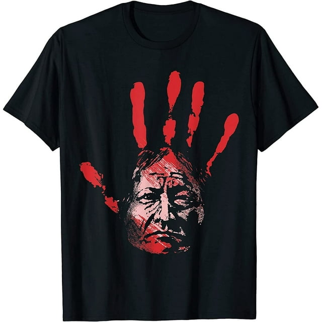 NEW Native American Indigenous Red Hand Indian Blood Themed T-Shirt ...
