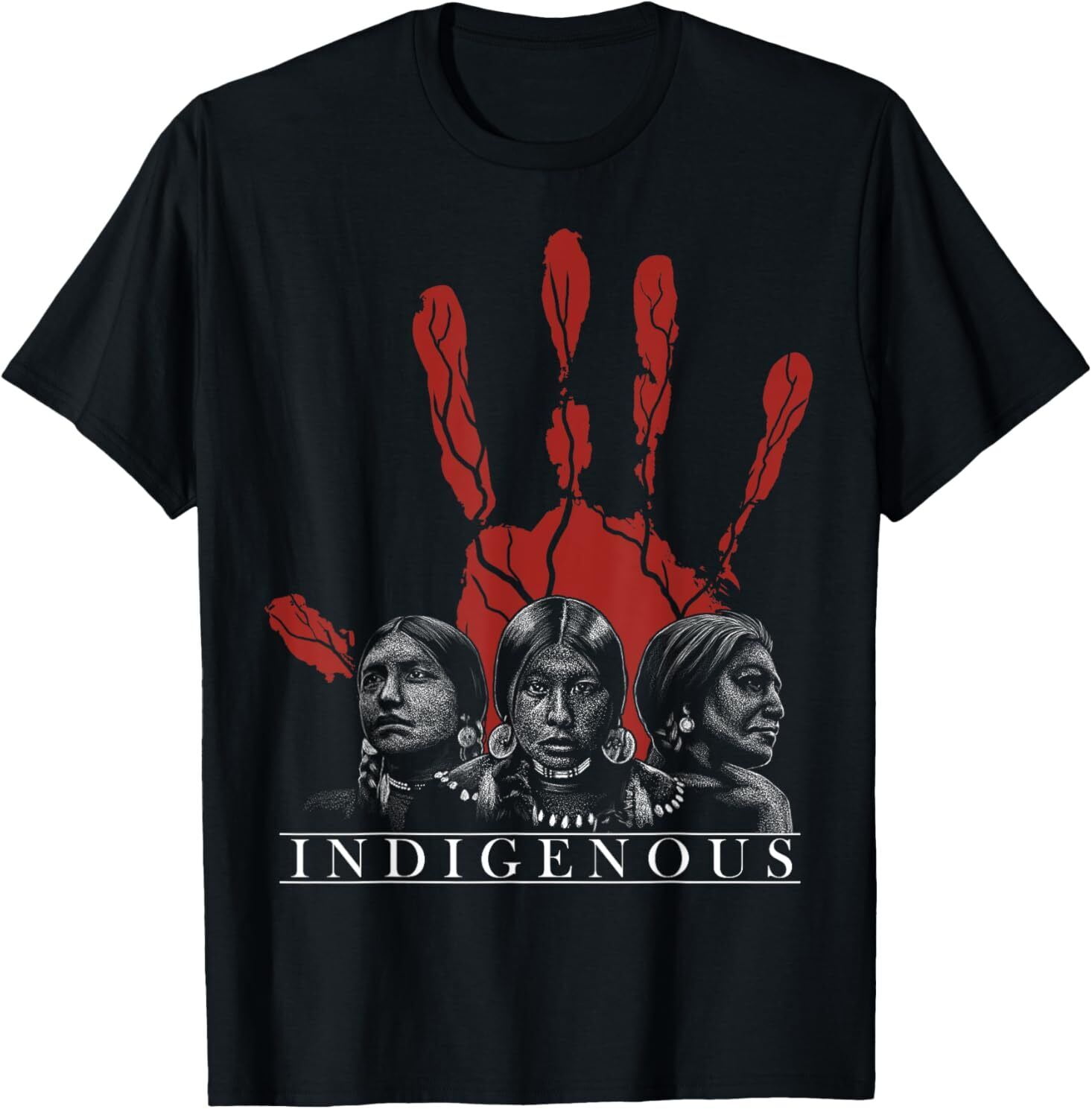 NEW Native American Indigenous Red Hand Indian Blood Themed T-Shirt S ...