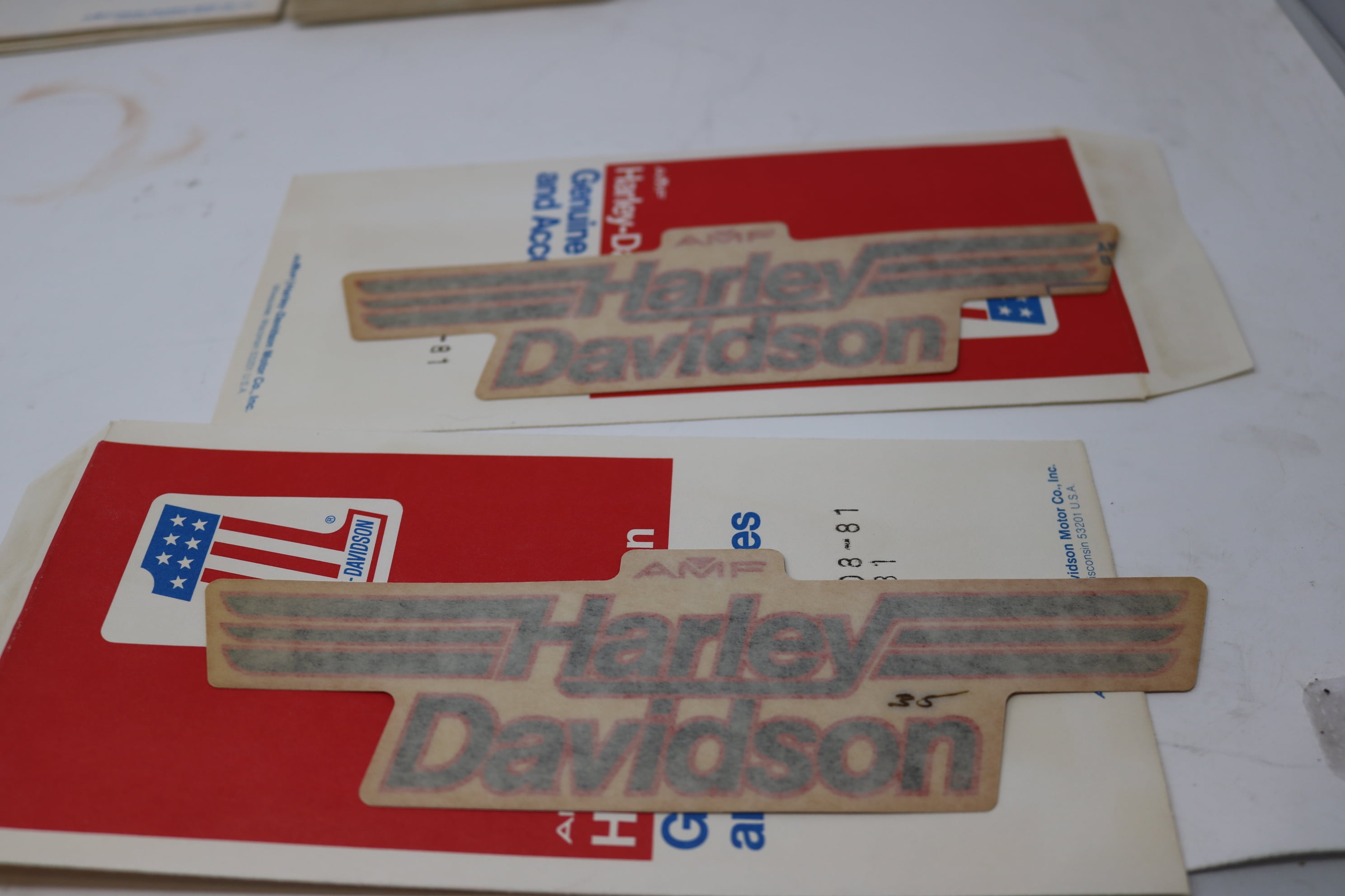NEW OEM HARLEY SHOVELHEAD AMF FXE GAS TANK DECALS PAIR 61908-81 ...
