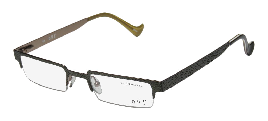 NEW OGI 2213 MENS/WOMENS DESIGNER HALF-RIM DARK GREEN SIMPLE & ELEGANT ...