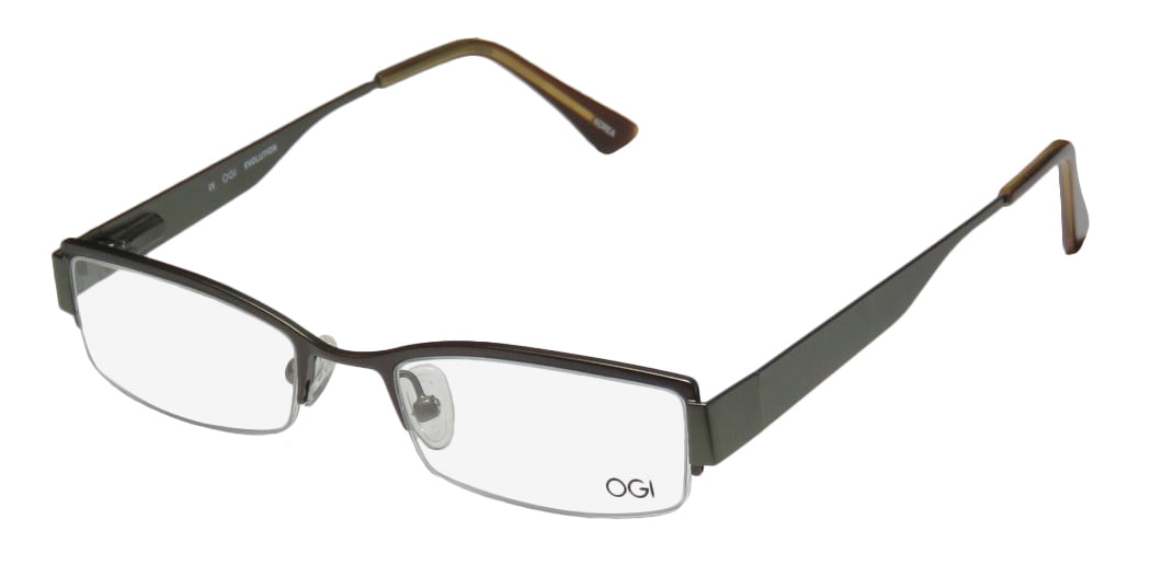 NEW OGI 3050 MENS/WOMENS DESIGNER HALF-RIM BROWN / GREEN PRESTIGIOUS ...