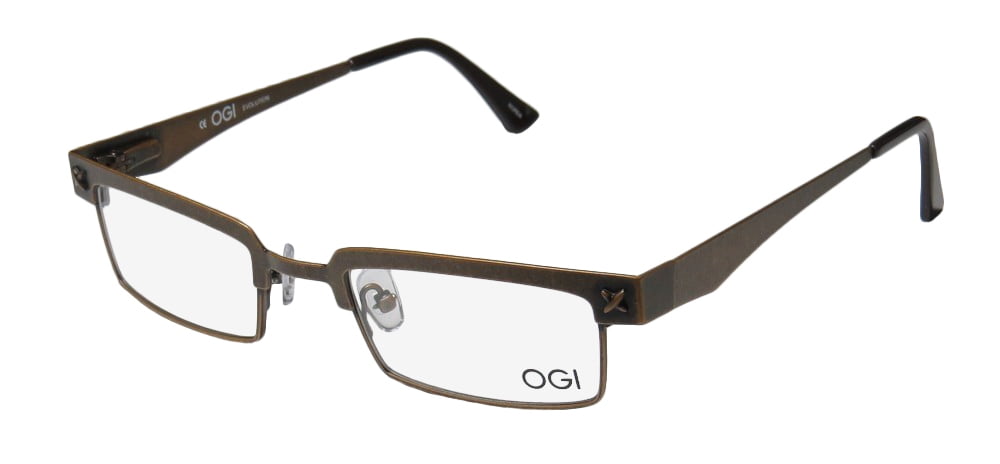 NEW OGI 3501 MENS/WOMENS DESIGNER FULL-RIM ANTIQUE GOLD / BROWN SIMPLE ...