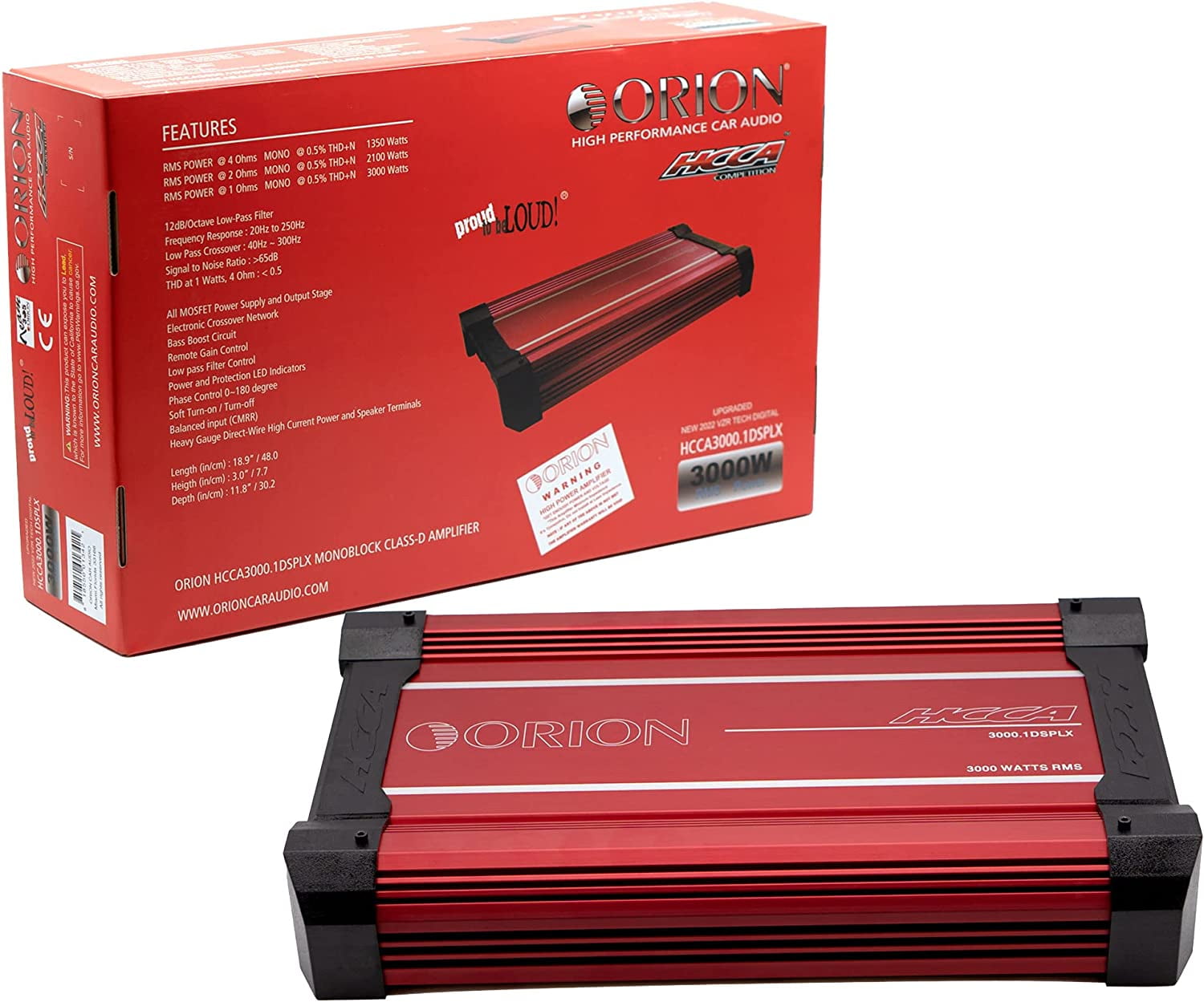 Orion HCCA3000.1D-SPLX 3000W RMS at 1 Ohm, Class D Mono Subwoofer Car Audio Amplifier - Walmart.com