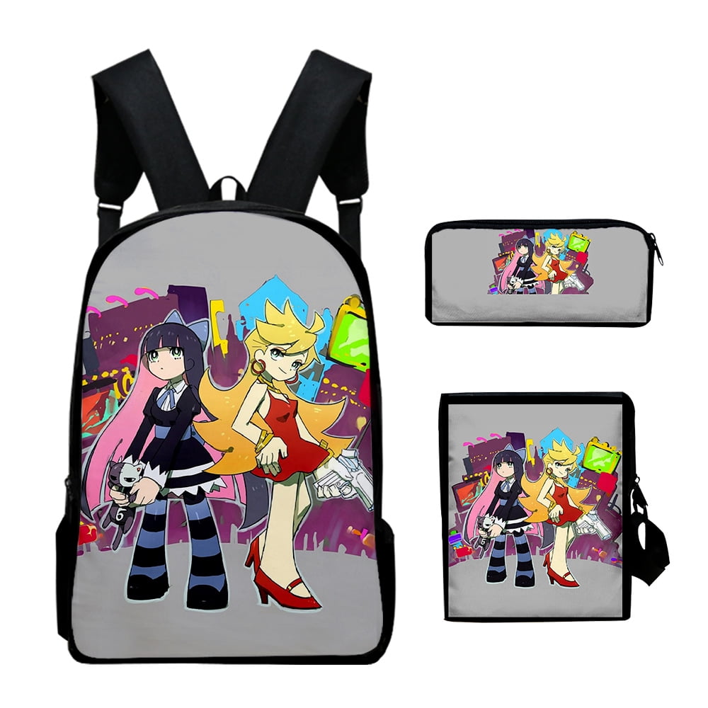 NEW PANTY AND STOCKING New Anime 3pcs/set Zipper Backpack 3D Print ...