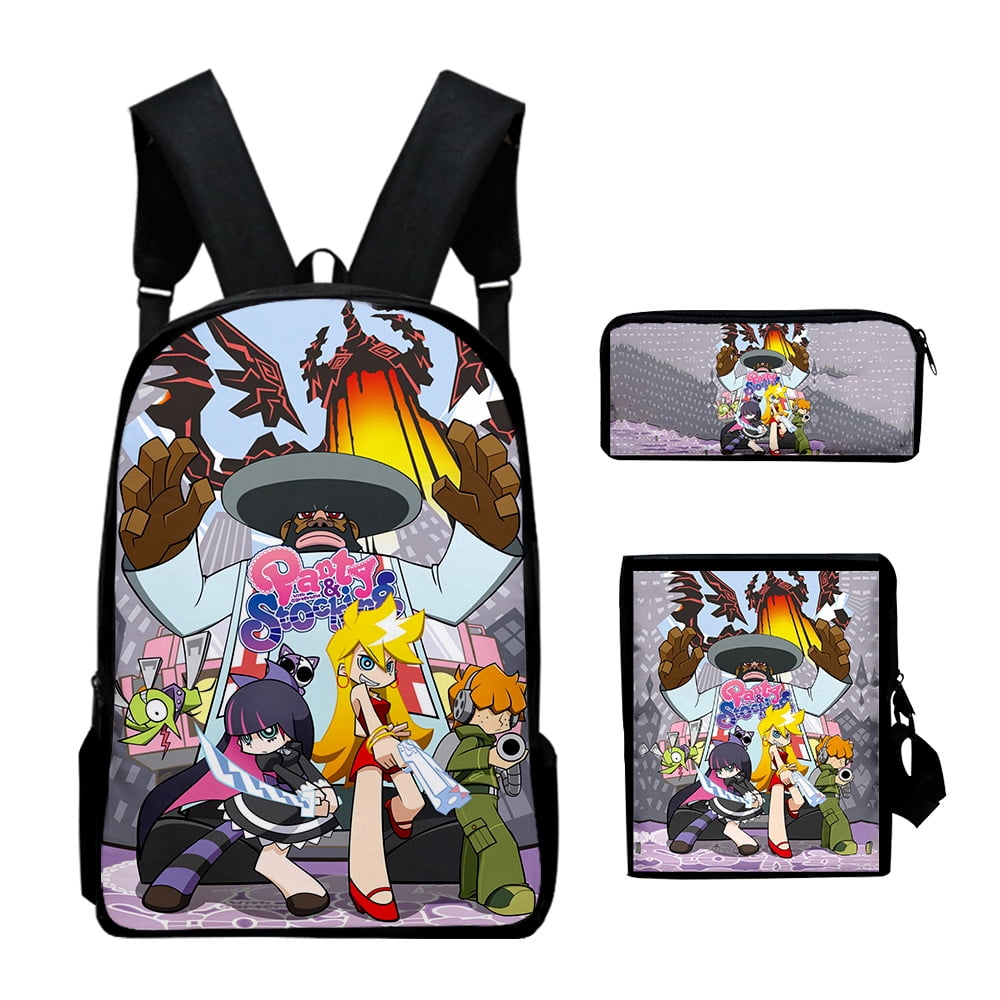 NEW PANTY AND STOCKING New Anime 3pcs/set Zipper Backpack 3D Print ...