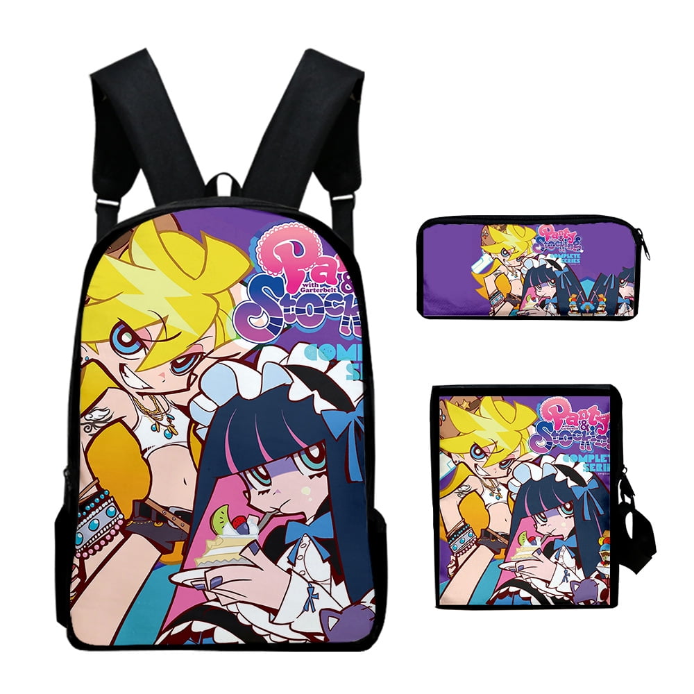 NEW PANTY AND STOCKING New Anime 3pcs/set Zipper Backpack 3D Print ...