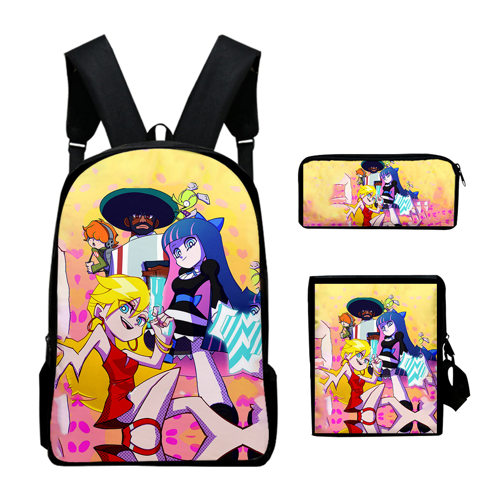 NEW PANTY AND STOCKING New Anime 3pcs/set Zipper Backpack 3D Print ...