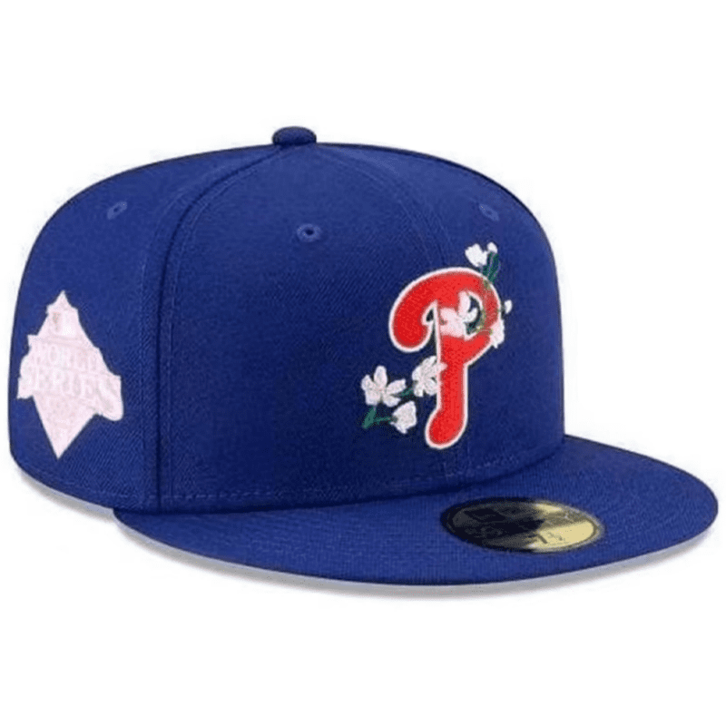 NEW PHI Blue Flower Embroidery Men's Fitted Baseball Cap - Walmart.com