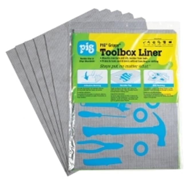 NEW PIG CORPORATION Grippy Tool Box Liner - Gray - 22 in. W x 16.38 in ...