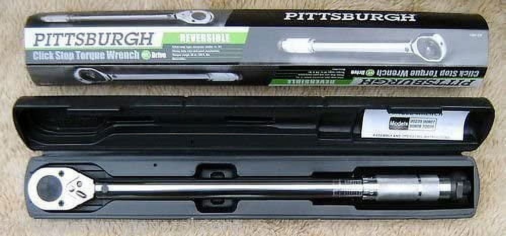 NEW PITTSBURGH PRO 1/2" DRIVE CLICK TYPE TORQUE WRENCH WITH HARD CASE ...