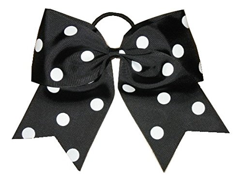 NEW "POLKA-DOT Black" Cheer Bow Pony Tail 7 Inch Girls Hair ...