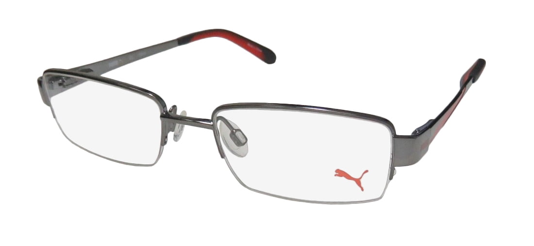 NEW PUMA 15406 MENS/WOMENS DESIGNER HALF-RIM GUNMETAL / RED STUNNING ...