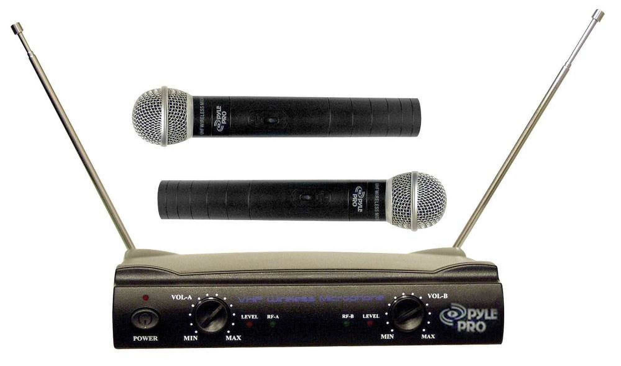 NEW PYLE PDWM2500 Professional Dual VHF Wireless Microphone Mic System ...