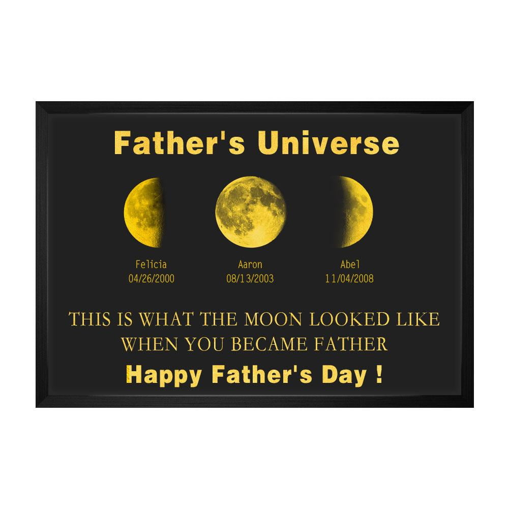 NEW_Personalized Moon Phase Fathers Day Gift, Custom Moon Phase Wall ...