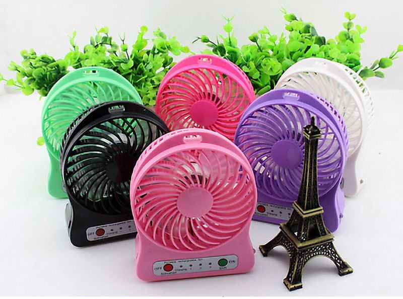 NEW Pink Rechargeable Mini Portable USB High 3 Speed Cooling Fan Lasts ...