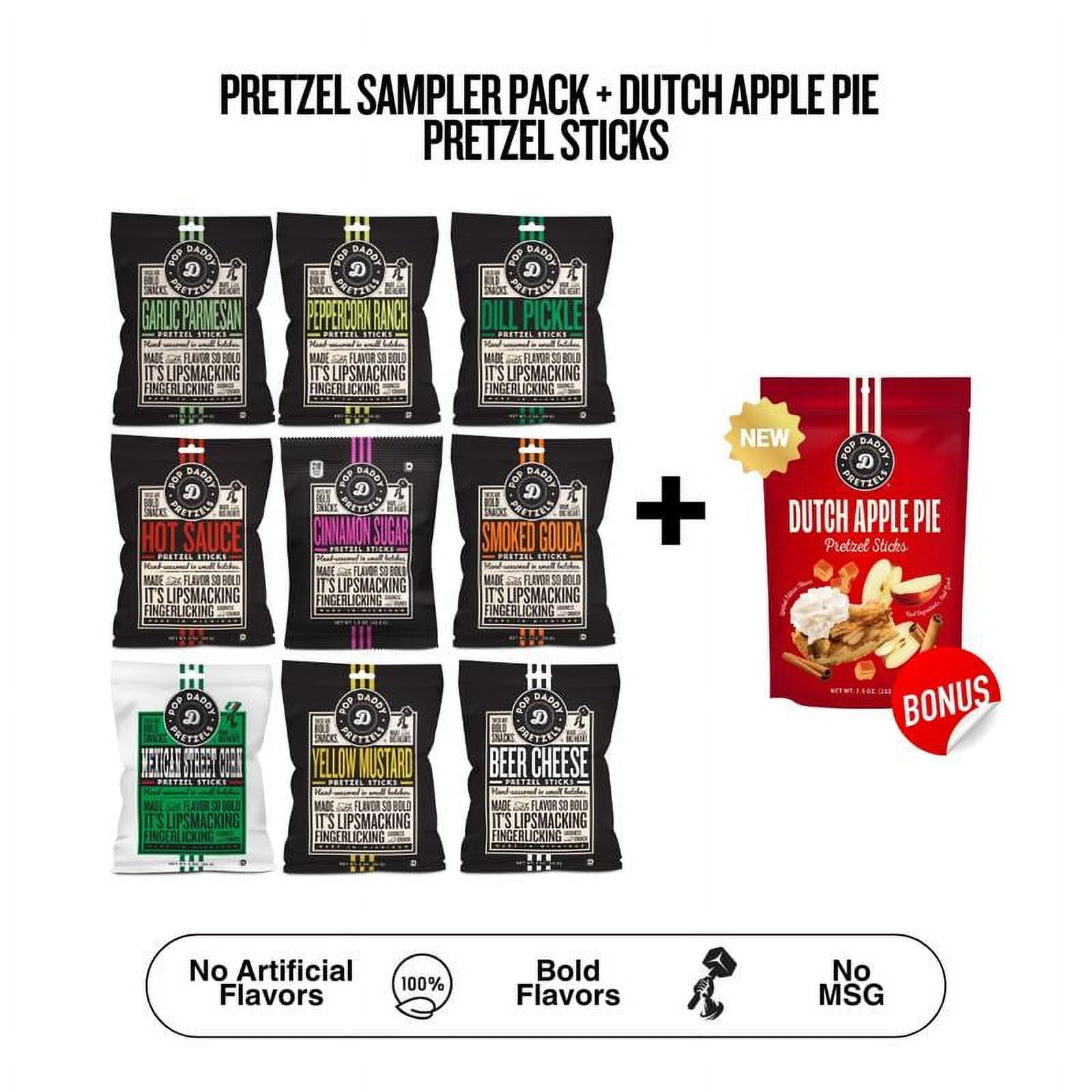 Pretzel Sampler Pack - 9 bags DUTCH APPLE PIE PRETZEL STICKS - Pop ...