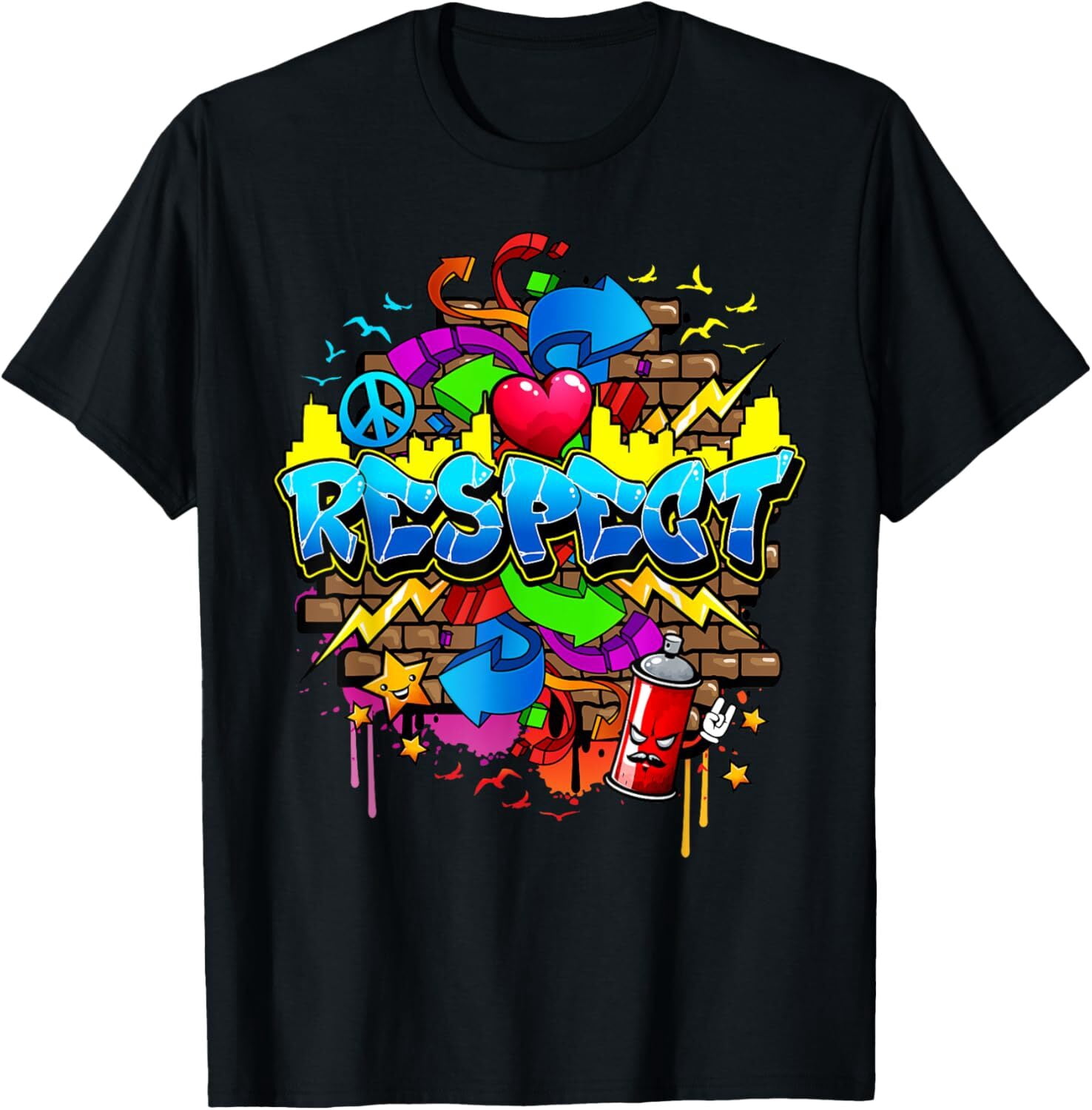 NEW Respect Graffiti Street Art Colorful Graphic Gift Idea T-Shirt ...