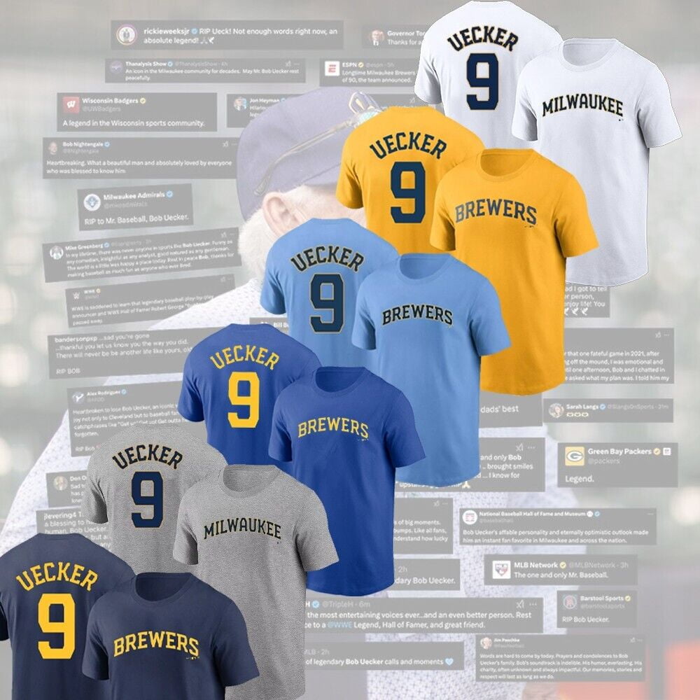NEW !! Rest In Peace Bob Uecker #9 1934-2025 Shirt, Unisex Shirt For Men, Gift Shirt - Walmart.com