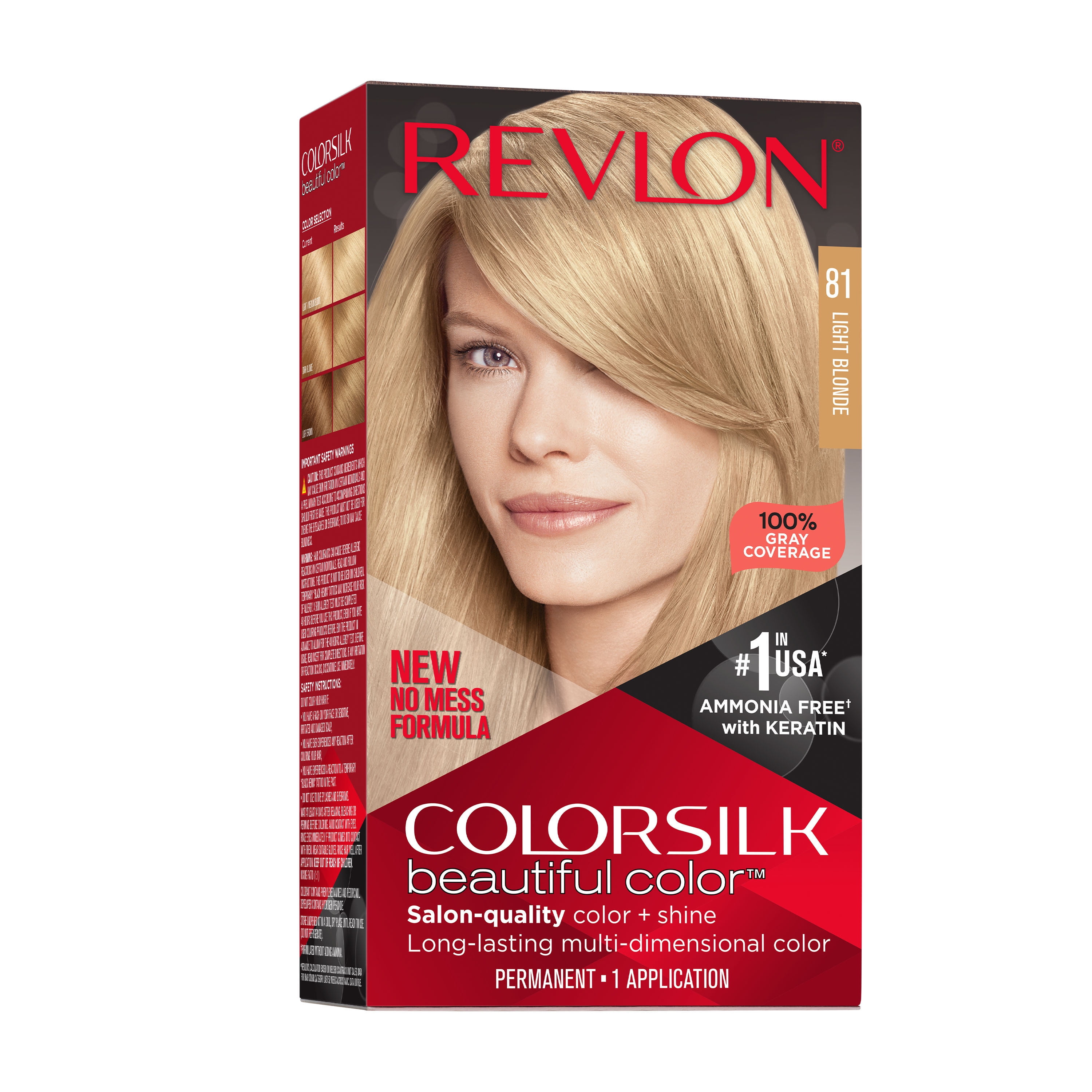 Revlon Colorsilk Beautiful Permanent Hair Color, No Mess Formula, 081 ...