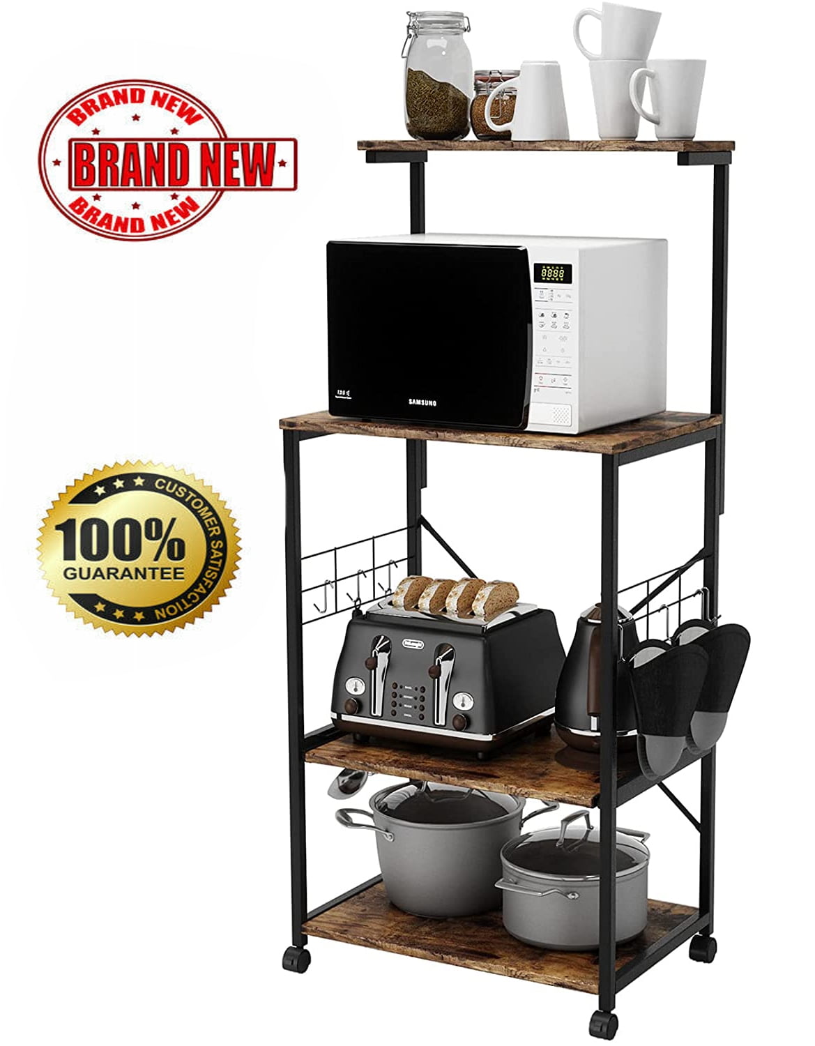 NEW SALE! 4-Tier Kitchen Microwave Storage Rack Oven Stand Strong Mesh ...