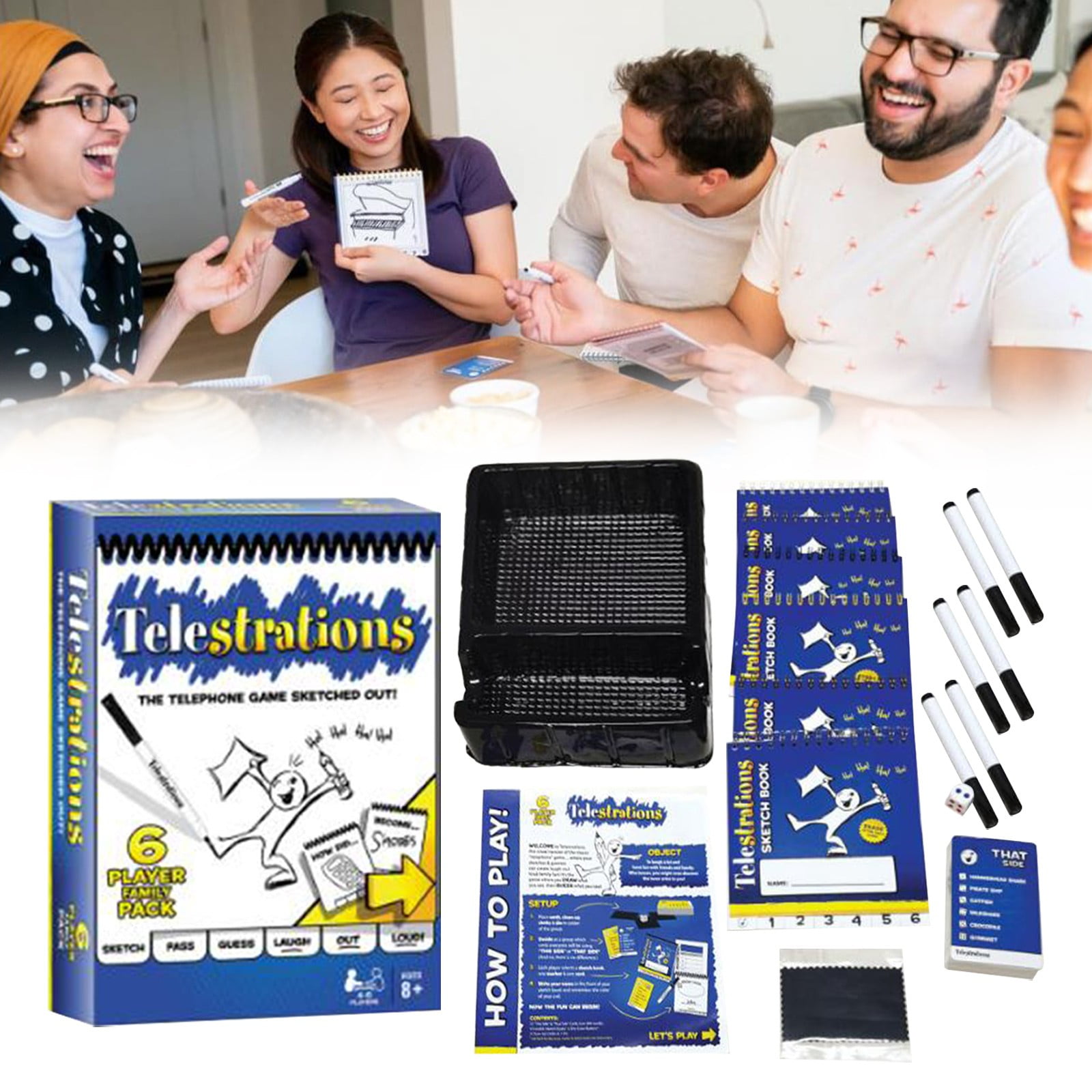 NEW / SEALED TELESTRATIONS The Telephone Game Sketched Out 6 Player ...