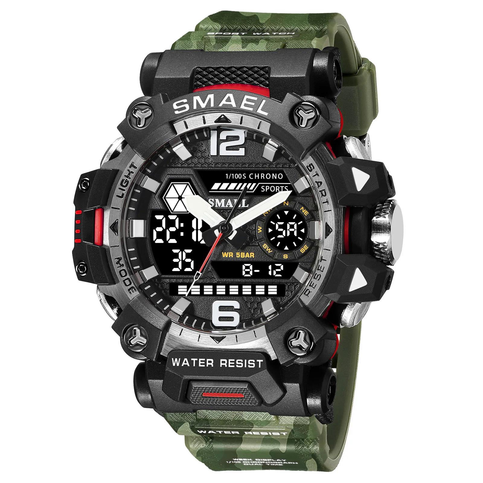 NEW SMAEL Military Watches 50m Waterproof Sports Watch Digital 8072 ...