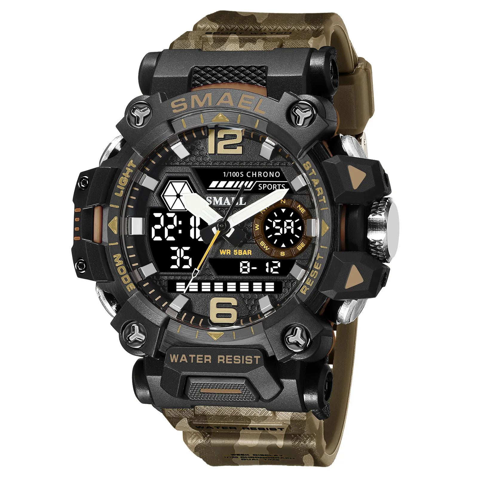 NEW SMAEL Military Watches 50m Waterproof Sports Watch Digital 8072 ...