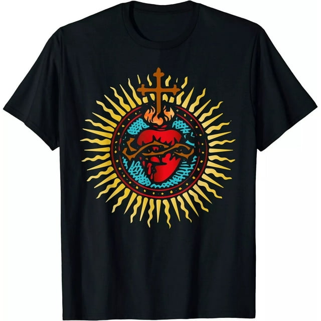 NEW Sacred Heart Jesus Catholic Art Traditional Latin Mass T-Shirt ...