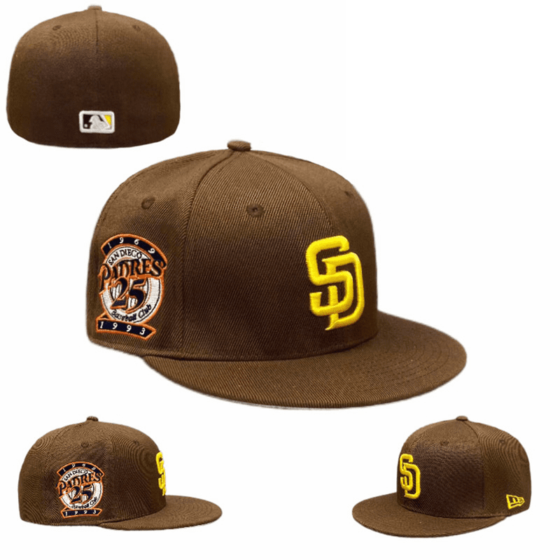 NEW San Diego P_adres Brown 25TH Side Patch Men's Fitted Baseball Cap ...