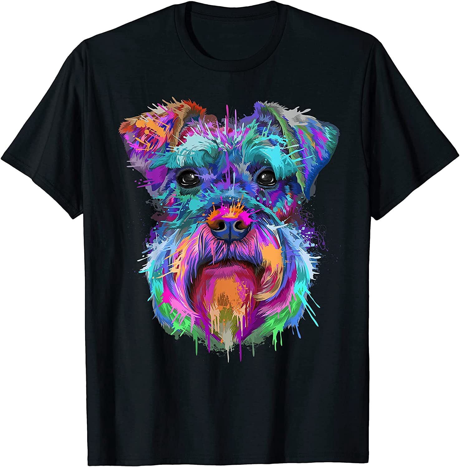 NEW Schnauzer Splash Art - Cute Schnauzer Owners T-Shirt - MADE IN USA ...