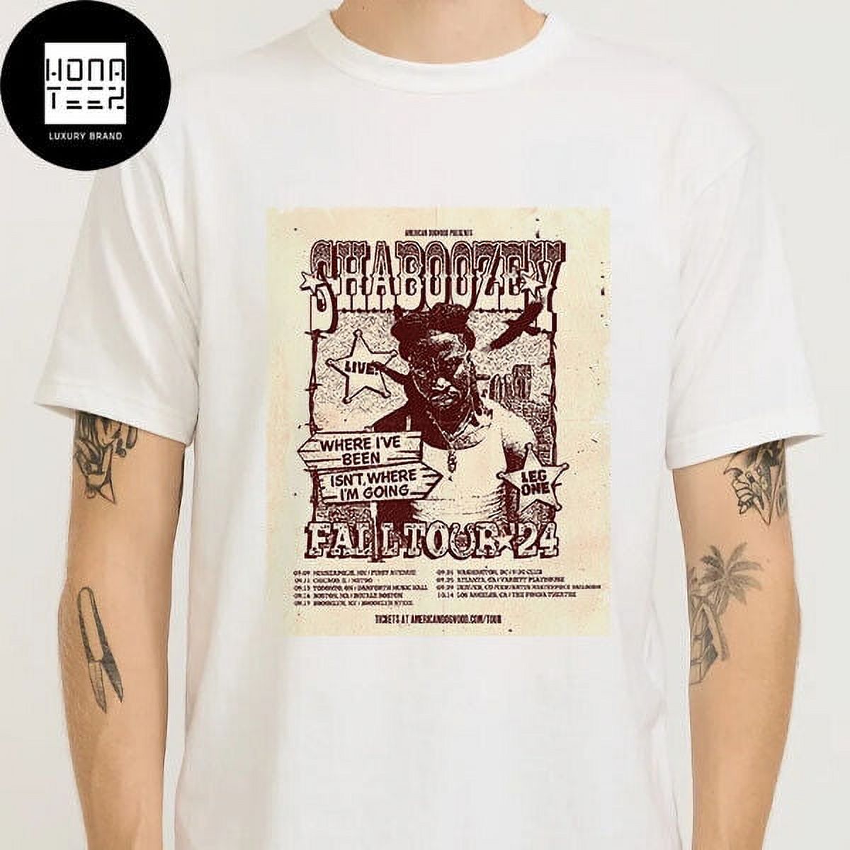NEW Shaboozey Fall Tour 2024 Tour Date Fan Gifts Classic T-Shirt ...