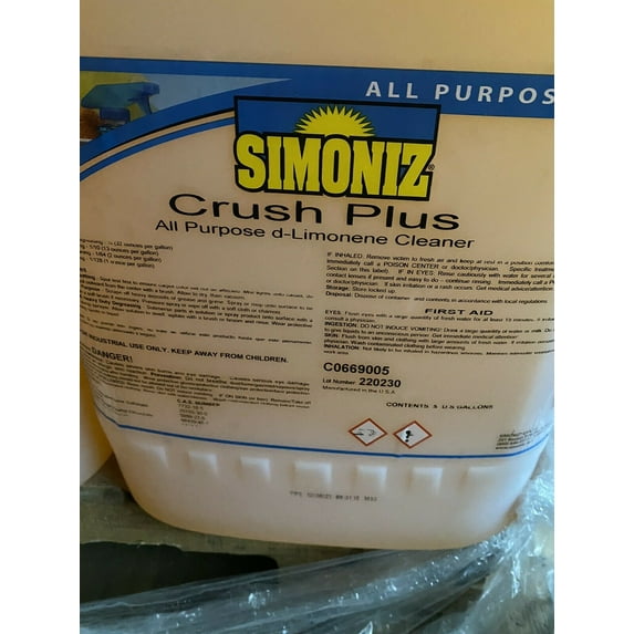 NEW Simoniz Crush Plus All-Purpose Cleaner Degreaser, 5 Gallon Pail ...